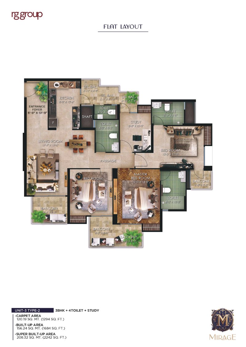 RG Mirage Sector 120 Noida | 3/4 BHK Ready To Move Flats